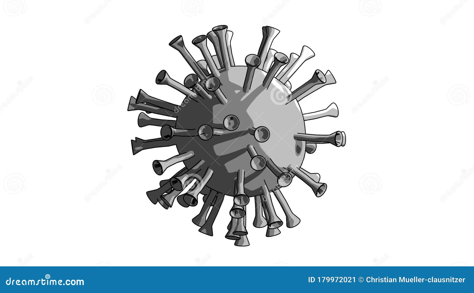 3D Rendering Picture of a Corona Virus Stock Illustration ...