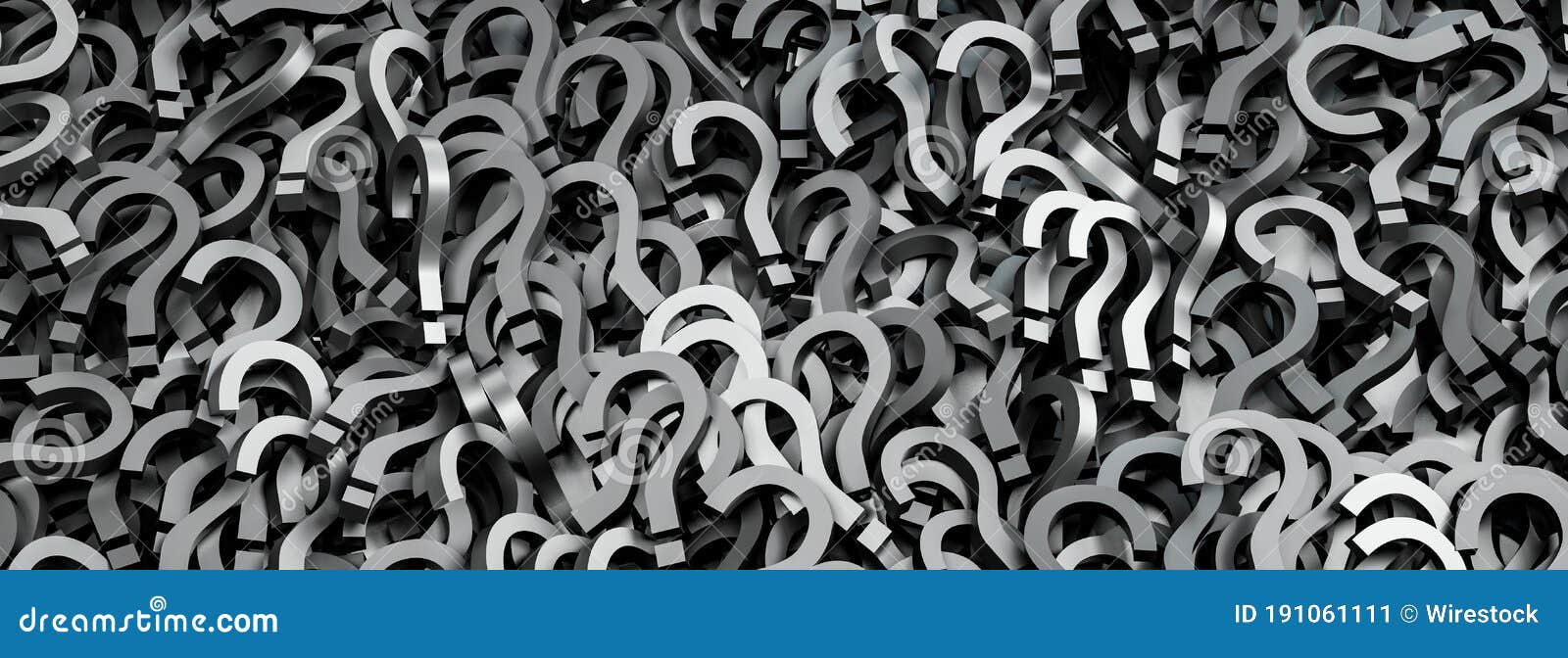 3D Rendering of a Pile of Question Mark Symbols Stock Illustration ...