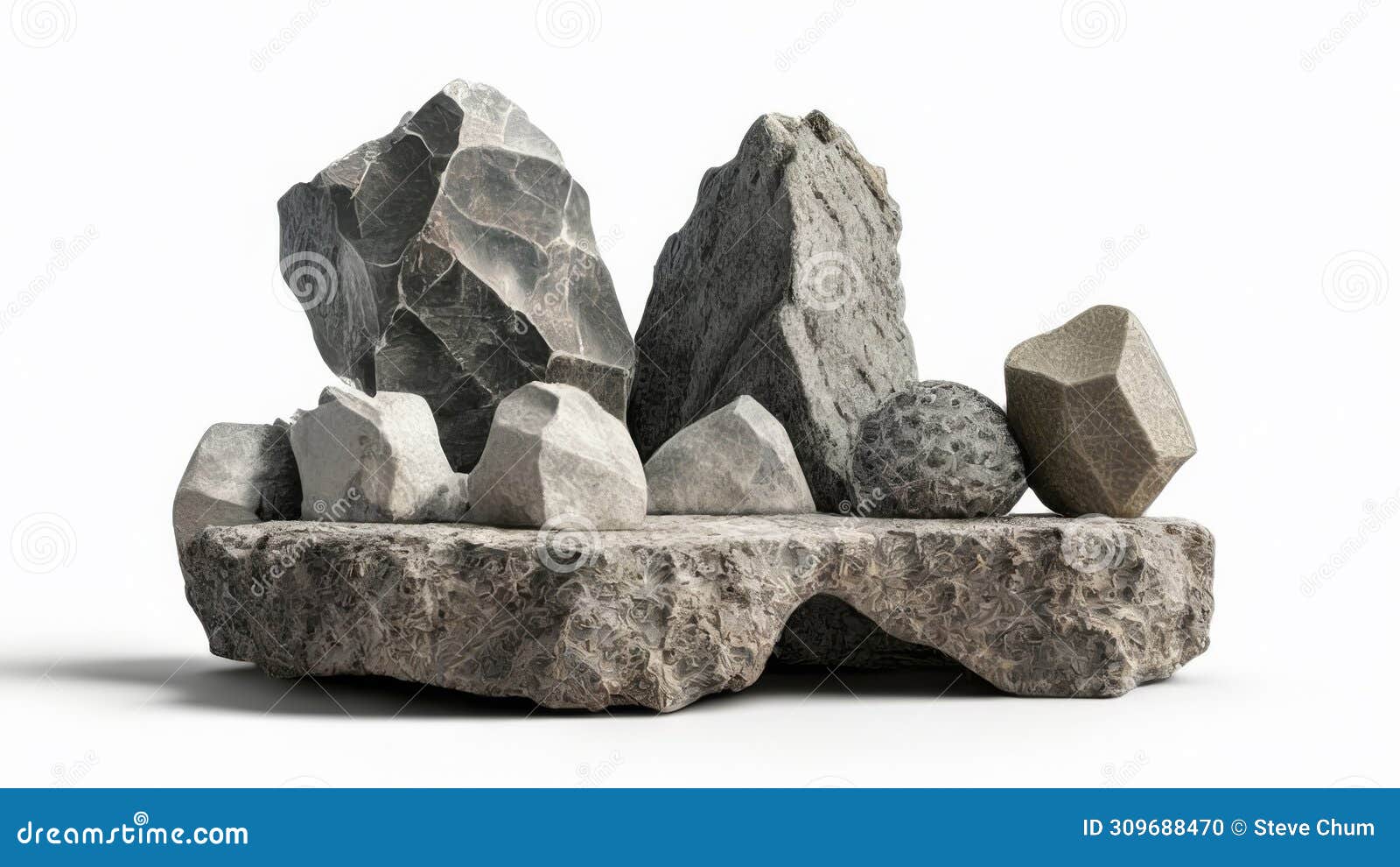 3d Rendering of a Pile of Stones Isolated in White Studio Background ...