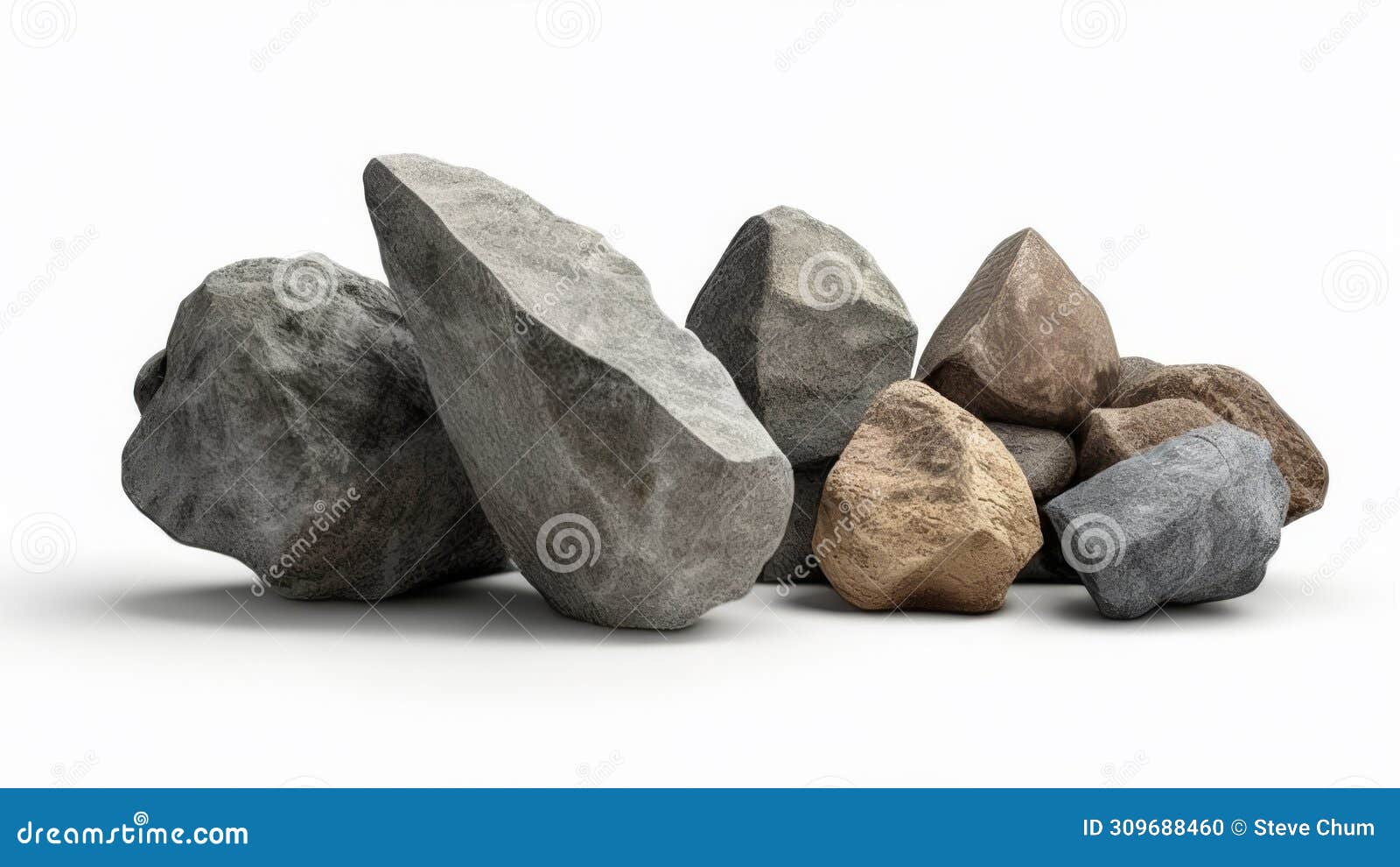 3d Rendering of a Pile of Stones Isolated in White Studio Background ...