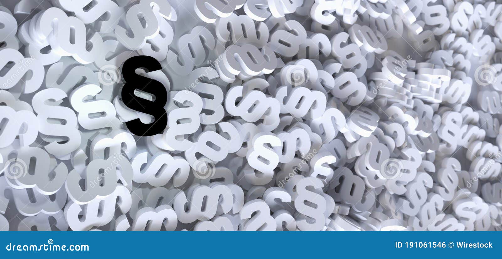 3D Rendering Of A Pile Of White Paragraph Section Symbols And A Black ...