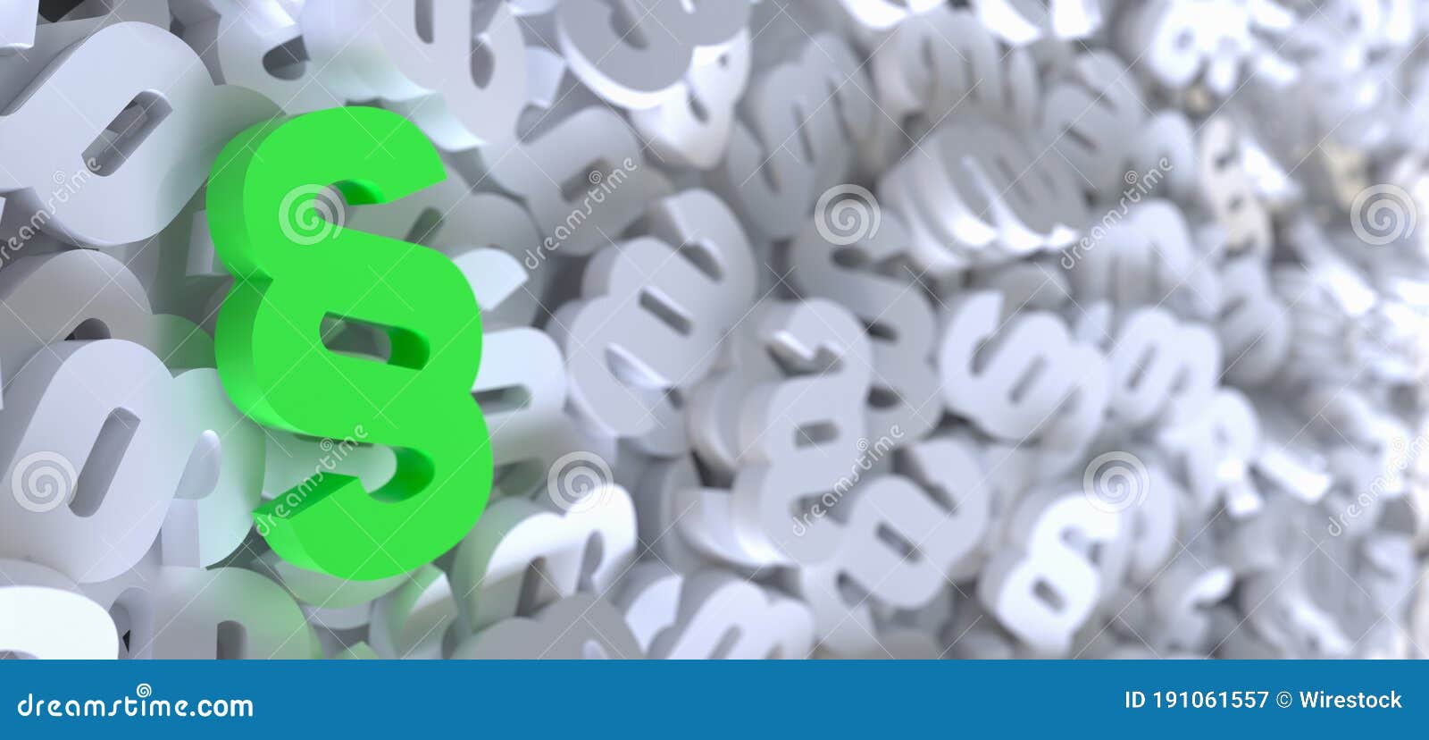 3D Rendering of a Pile of White Paragraph Section Symbols and a Bright ...