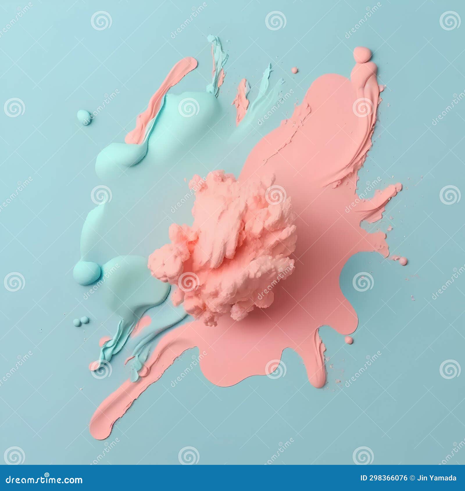 3d Rendering of Pink and Blue Paint Splashing on Blue Background Stock ...