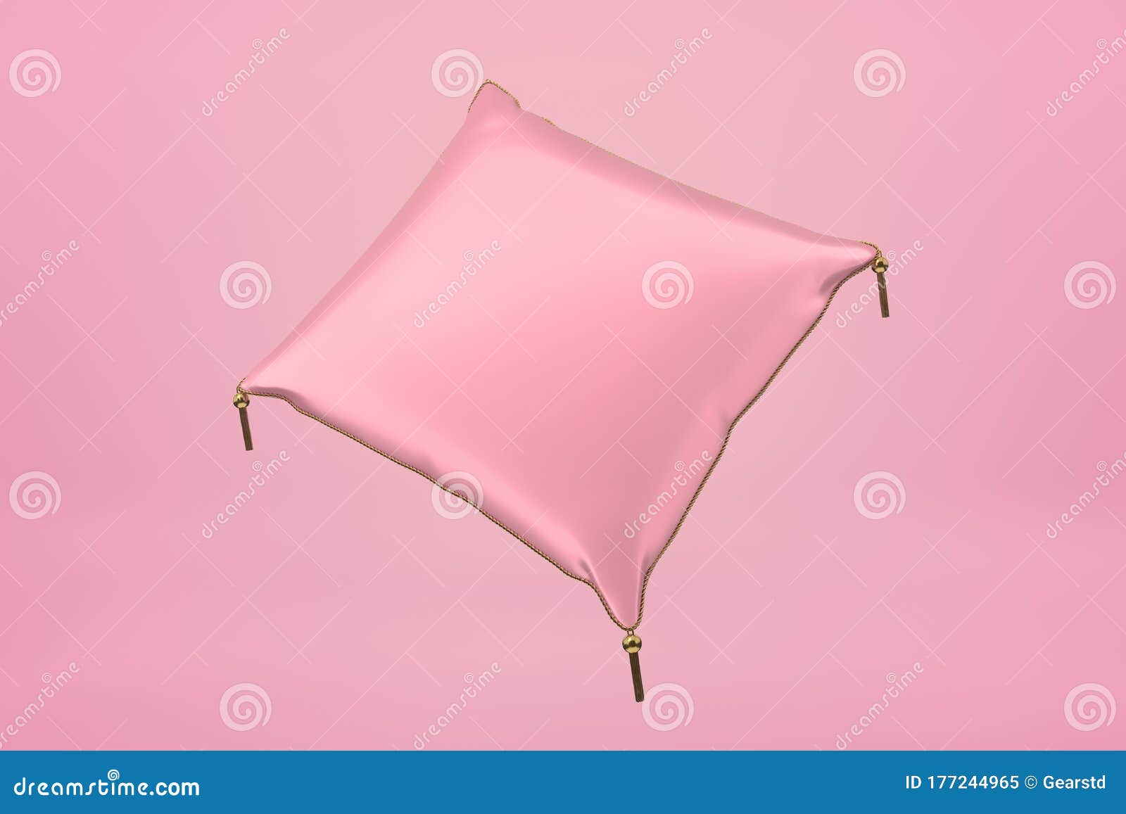 3d Rendering of Pink Cushion on Pink Background Stock Image - Image of ...