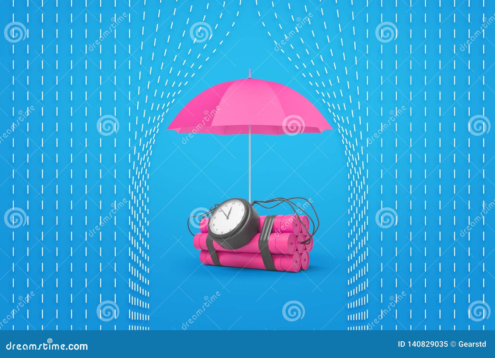 3d Rendering of a Pink Dynamite Bundle with a Time Bomb and a Pink ...