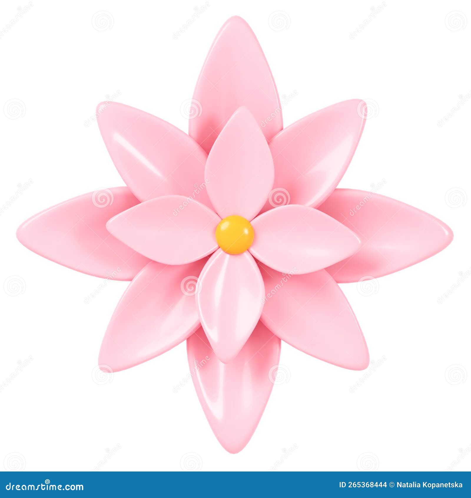 3D Rendering. Pink Flower Isolated on Background Stock Illustration ...