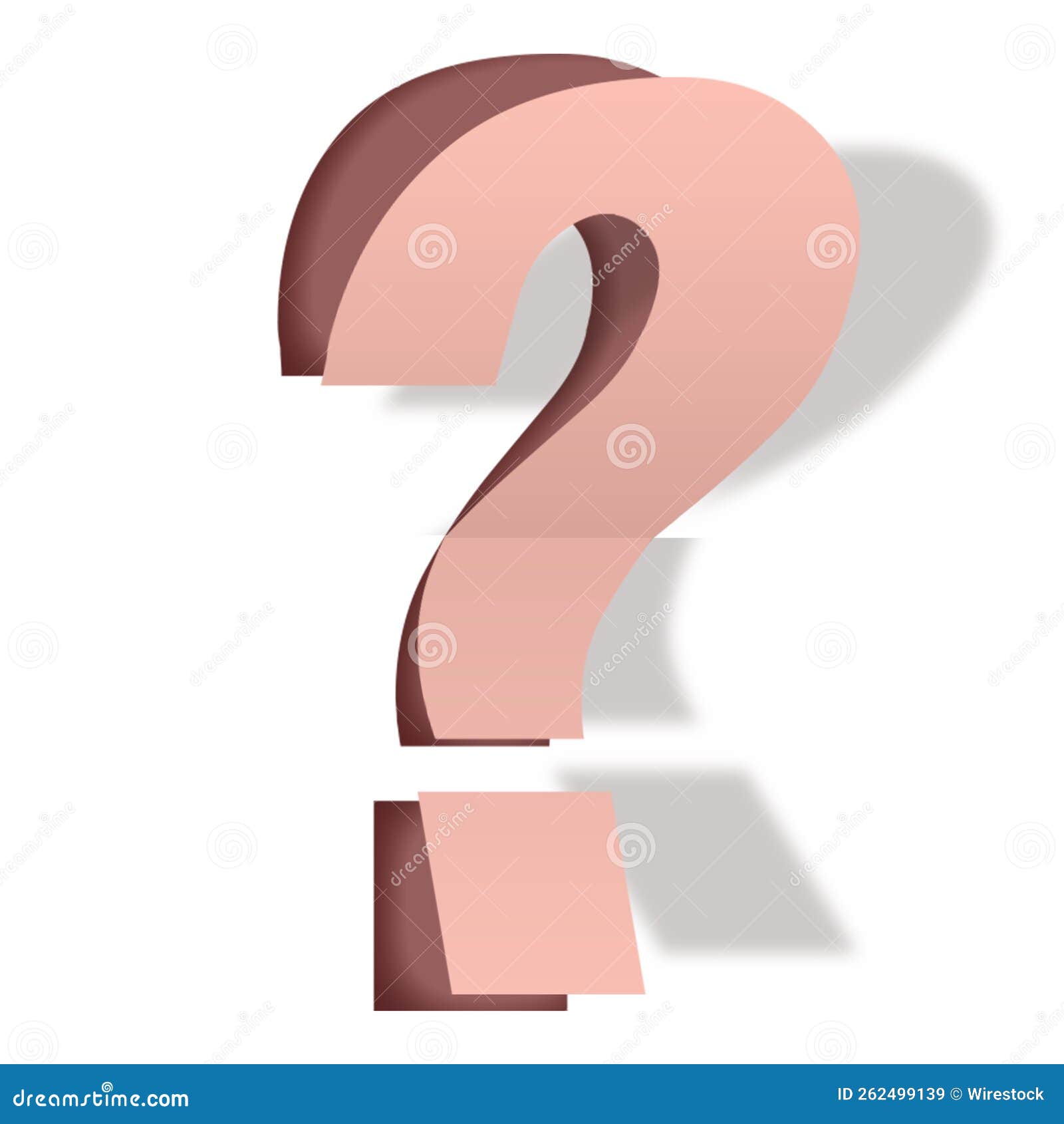 3D Rendering of the Pink Question Mark Isolated on White Background ...