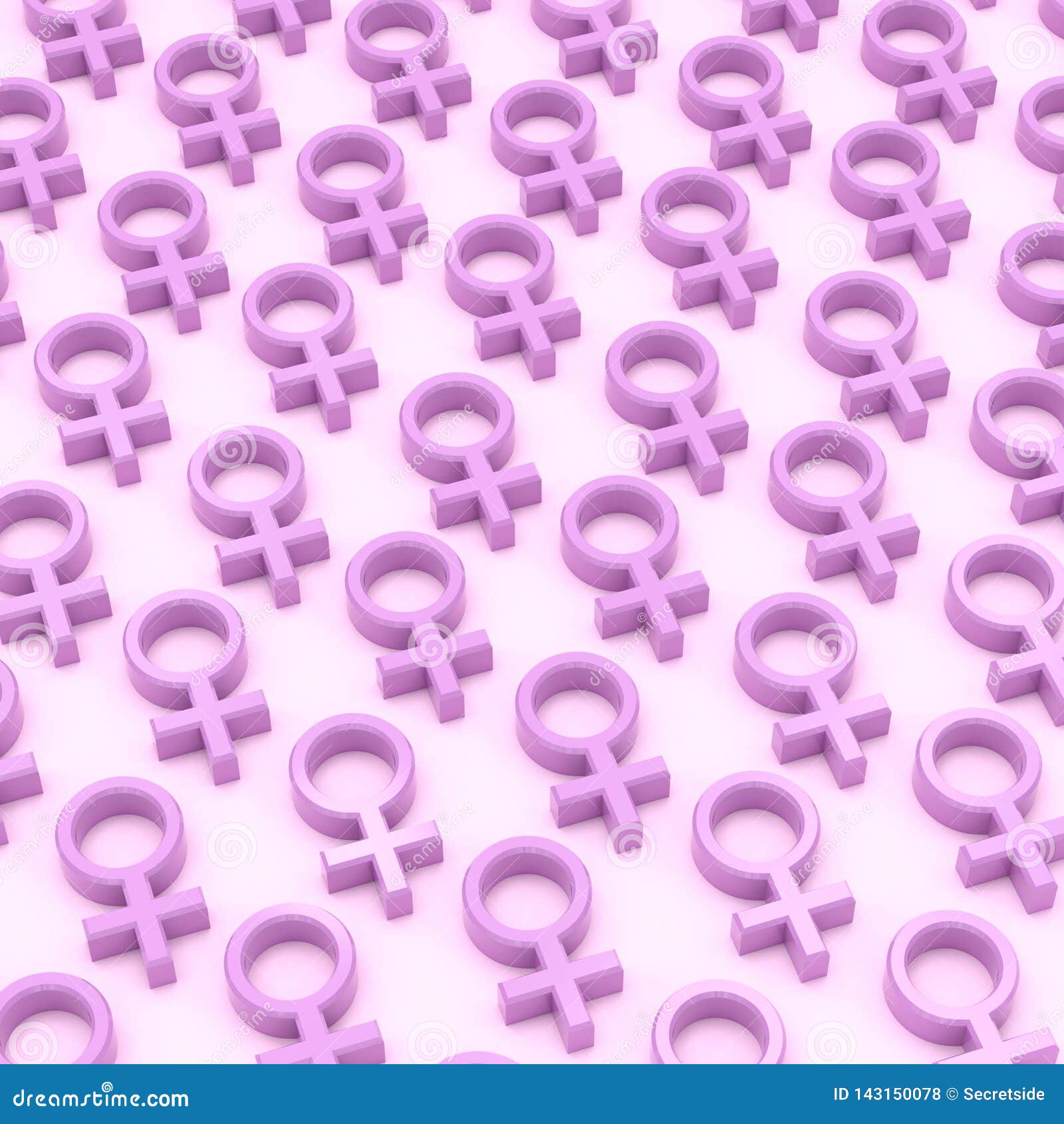3D Rendering Pink Woman Symbol Stock Illustration - Illustration of ...