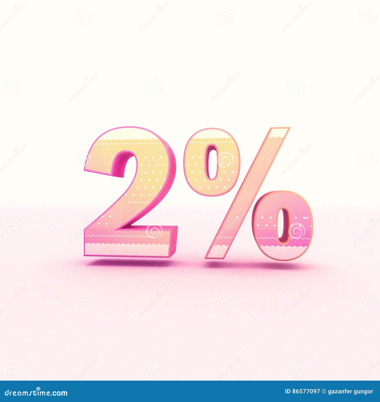 3D Rendering Pink and Yellow Color Percentage Stock Illustration ...