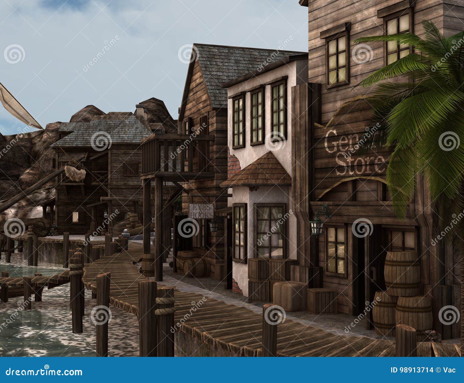 3D Rendering Of A Pirate Skeleton Character With A Scimitar Sword In A ...