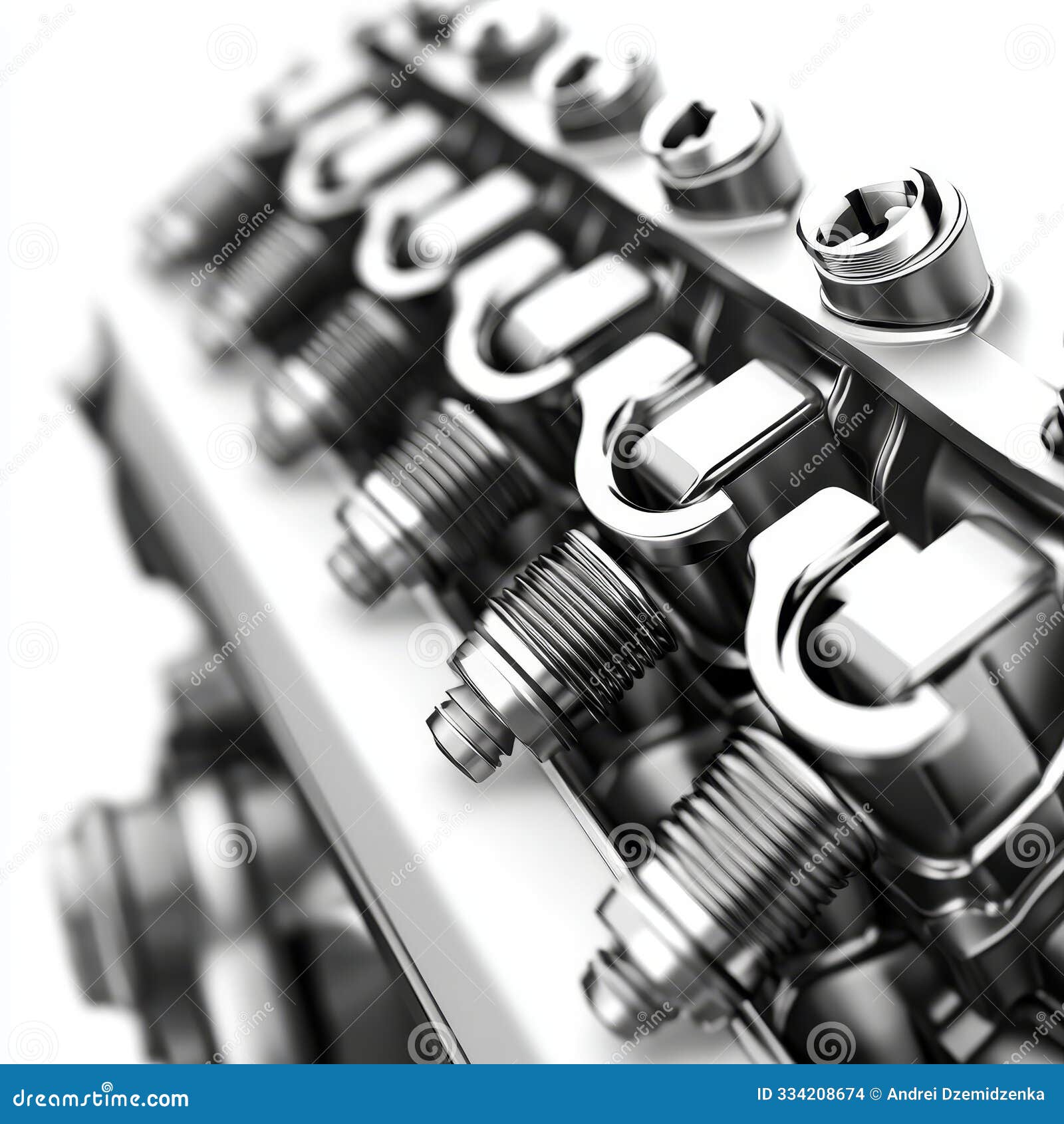 A 3D Rendering of a Piston Crank Gear Engine Isolated on a White ...