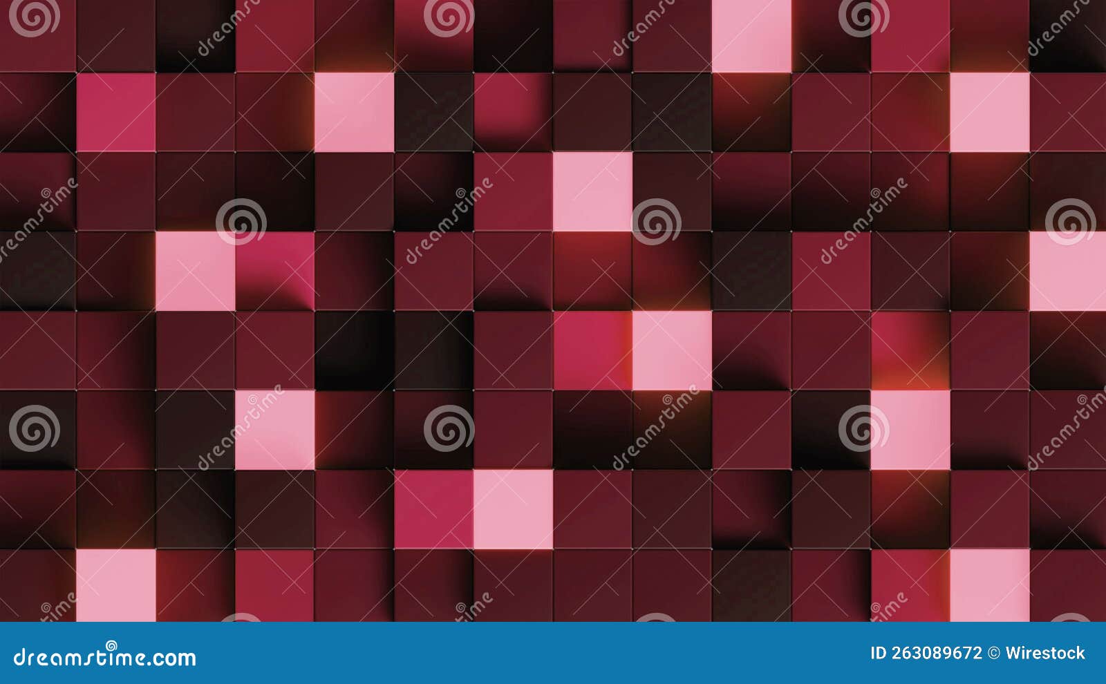 3D Rendering of Pixel Block Fabric Red Stock Illustration ...