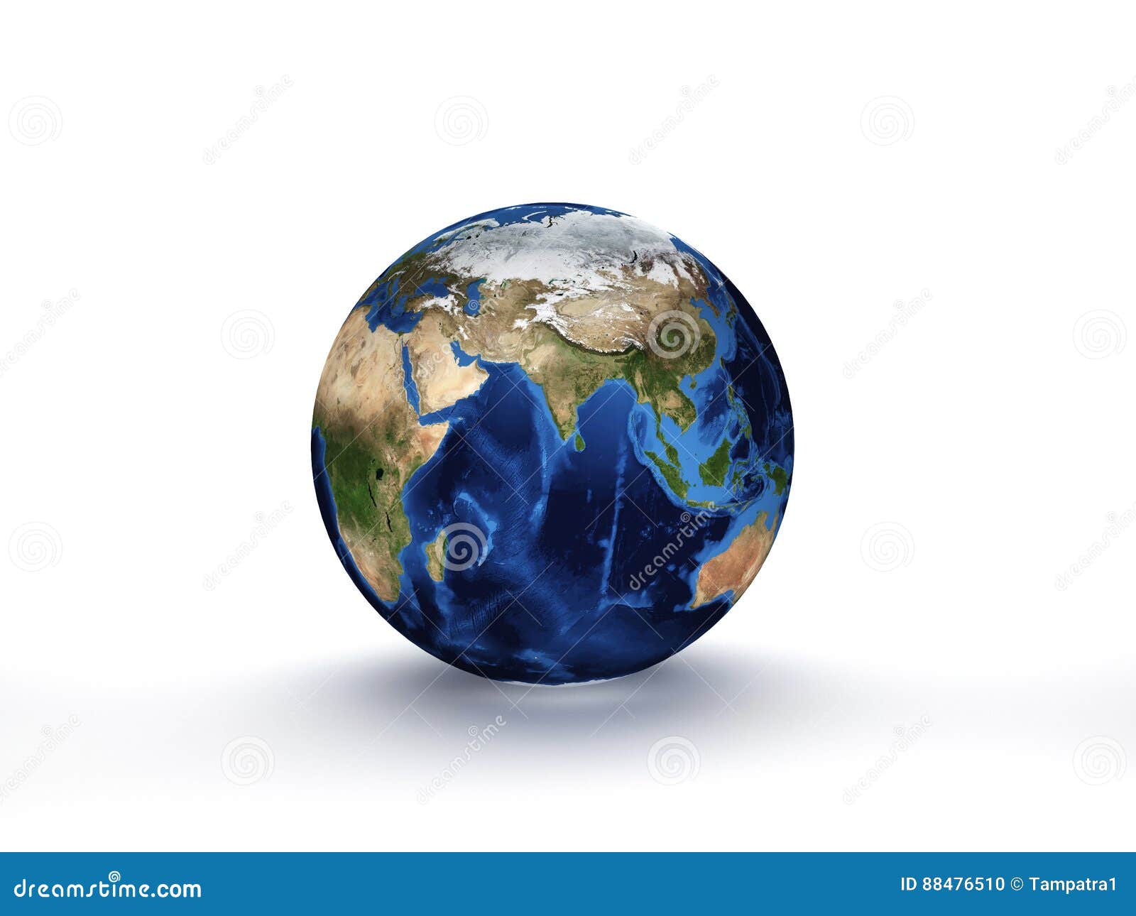 3D Rendering Planet Earth, Globe Model Isolated on White Stock ...