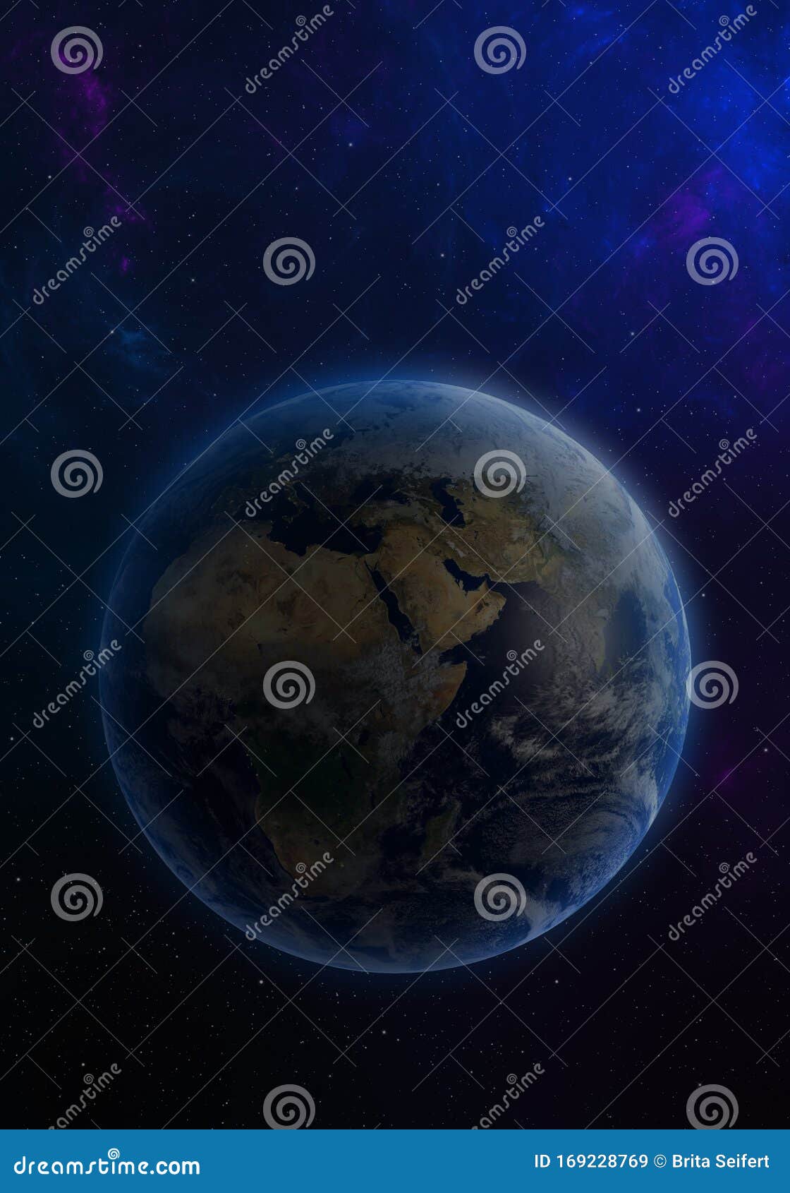 3d Rendering: Planet Earth in Outer Space. Imaginary View of Planet ...