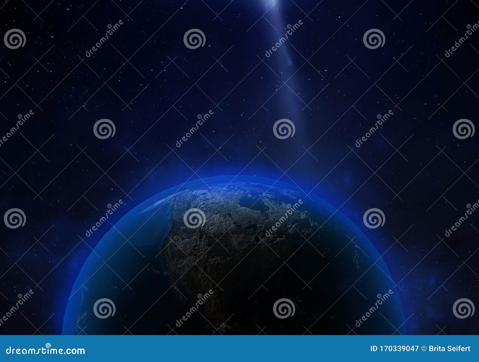 3d Rendering: Planet Earth in Outer Space. Imaginary View of Planet ...