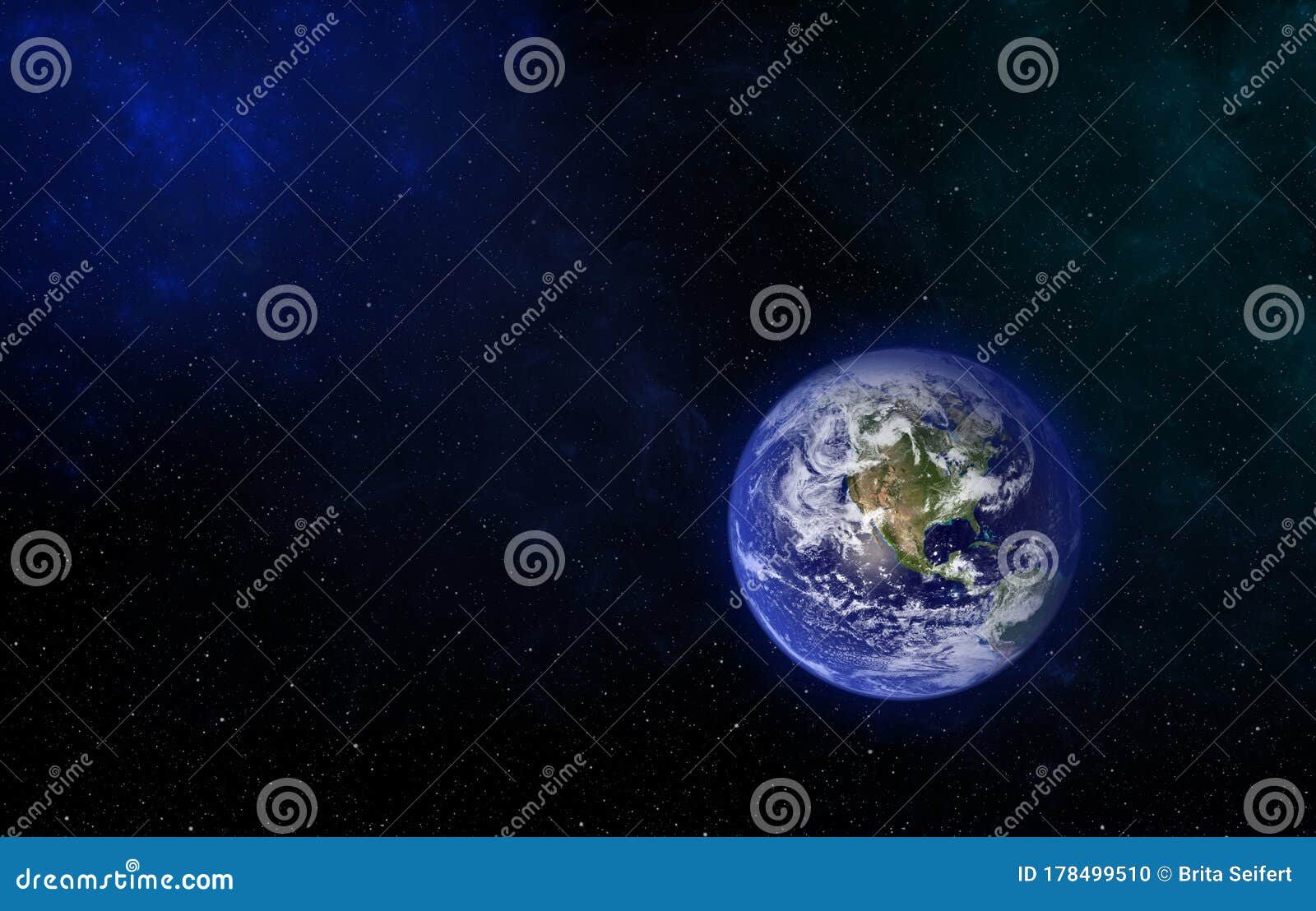 3d Rendering: Planet Earth In Outer Space. Imaginary View Of Planet ...
