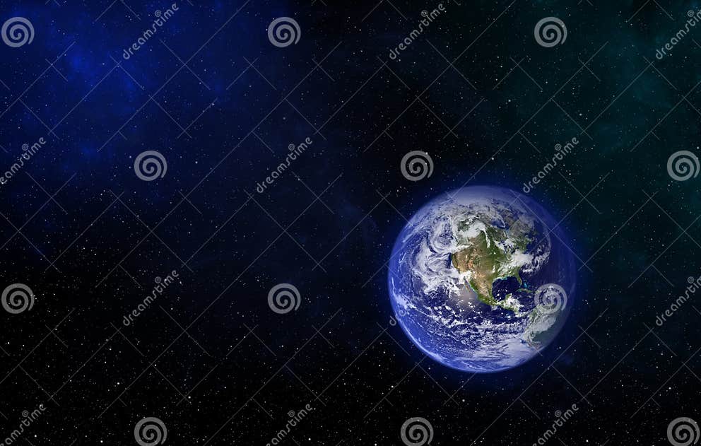 3d Rendering: Planet Earth in Outer Space. Imaginary View of Planet ...