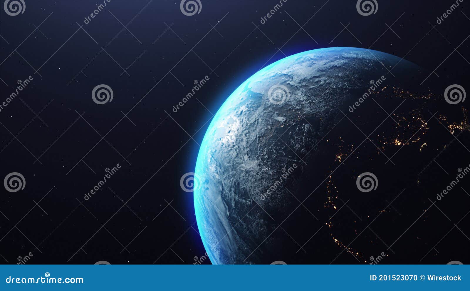 3D Rendering of the Planet Earth in the Starry Galaxy Stock ...