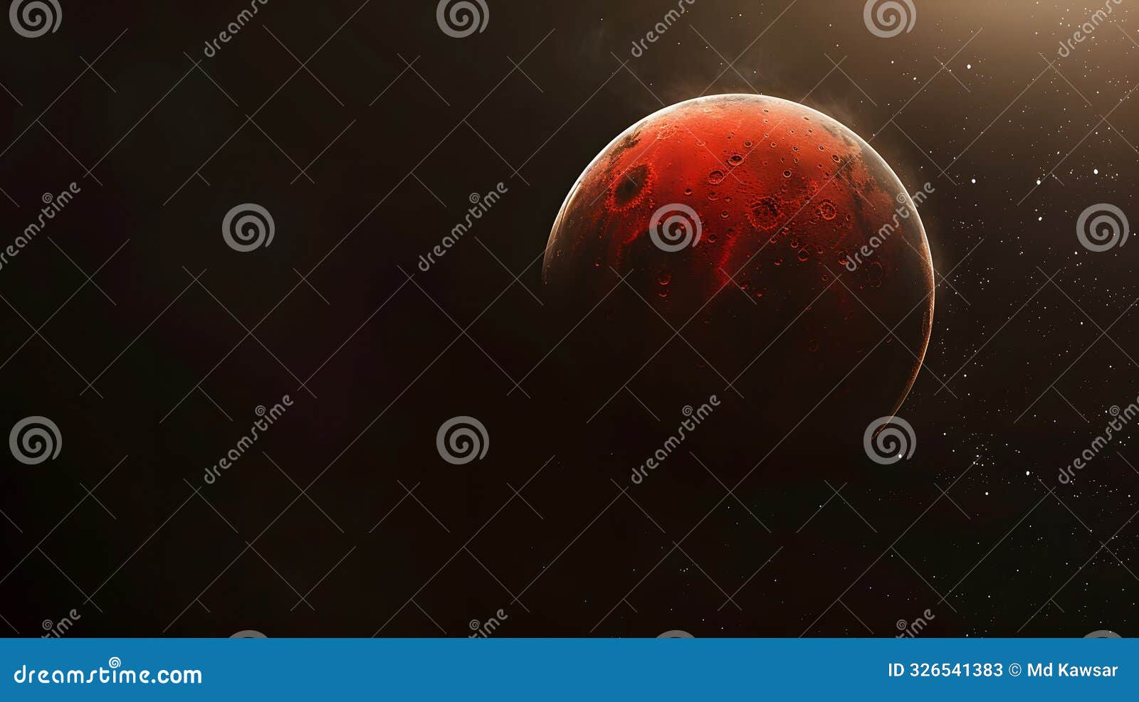 Realistic 3D Render of Mars Planet in Space Stock Illustration ...