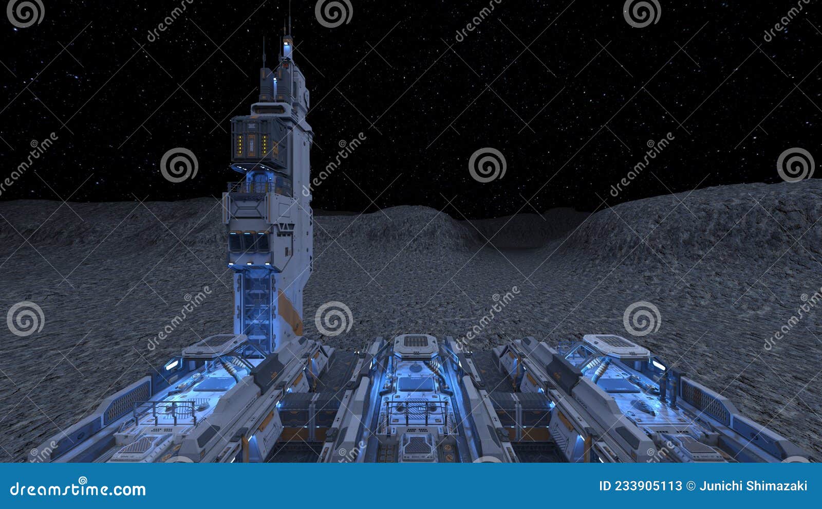 3D Rendering of the Planetary Exploration Base Stock Illustration ...
