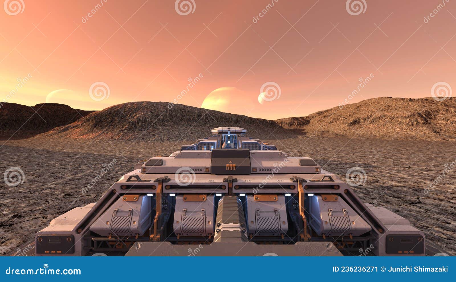 3D Rendering of the Planetary Exploration Base Stock Illustration ...