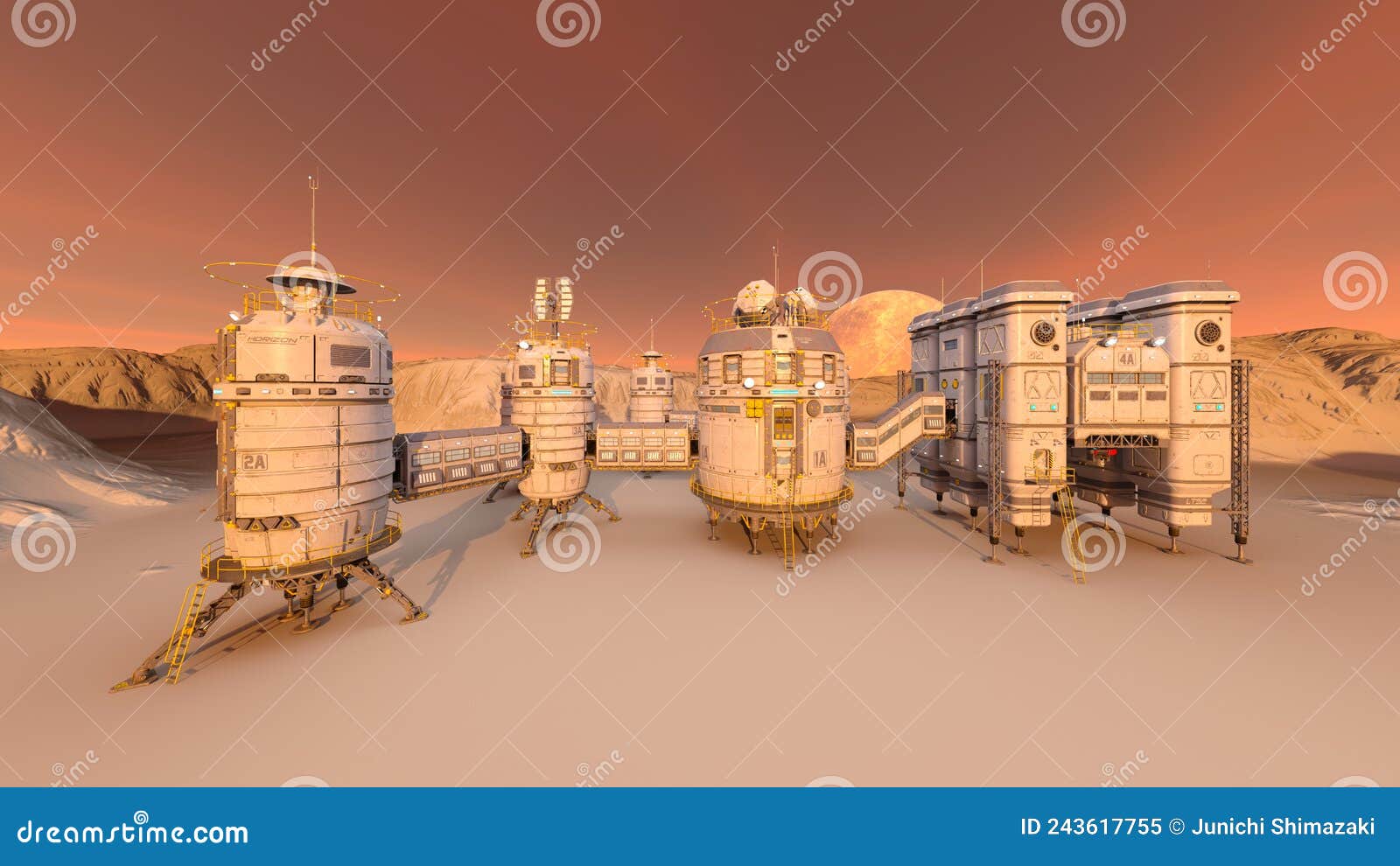 3D Rendering of the Planetary Exploration Base Stock Illustration ...