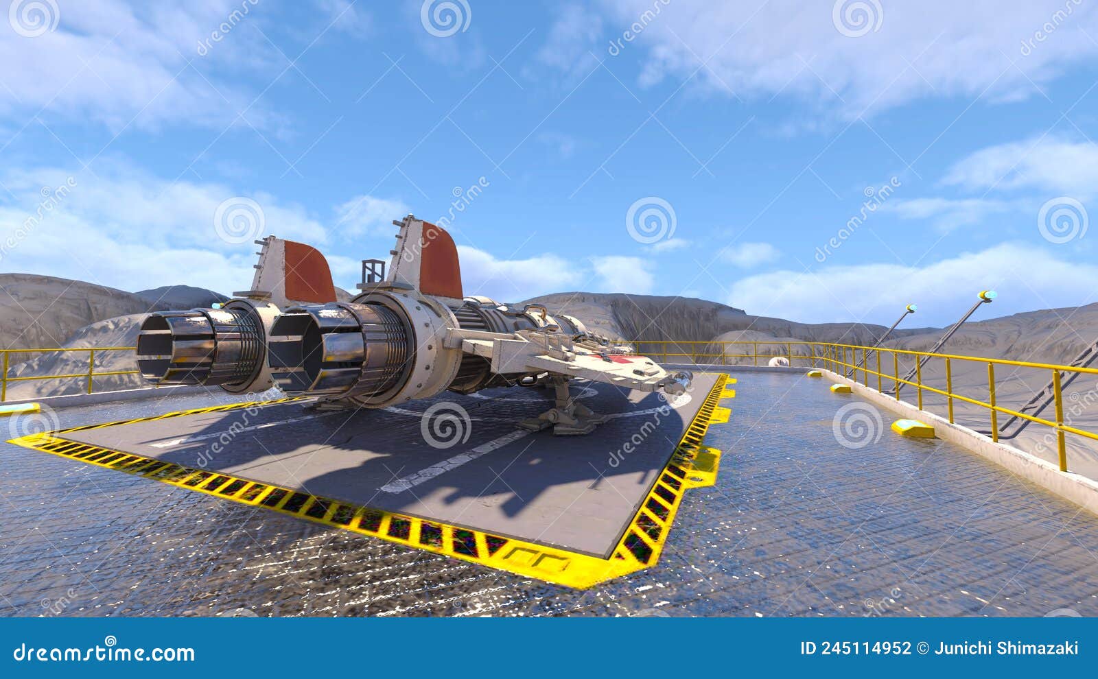 3D Rendering of the Planetary Exploration Base Stock Illustration ...