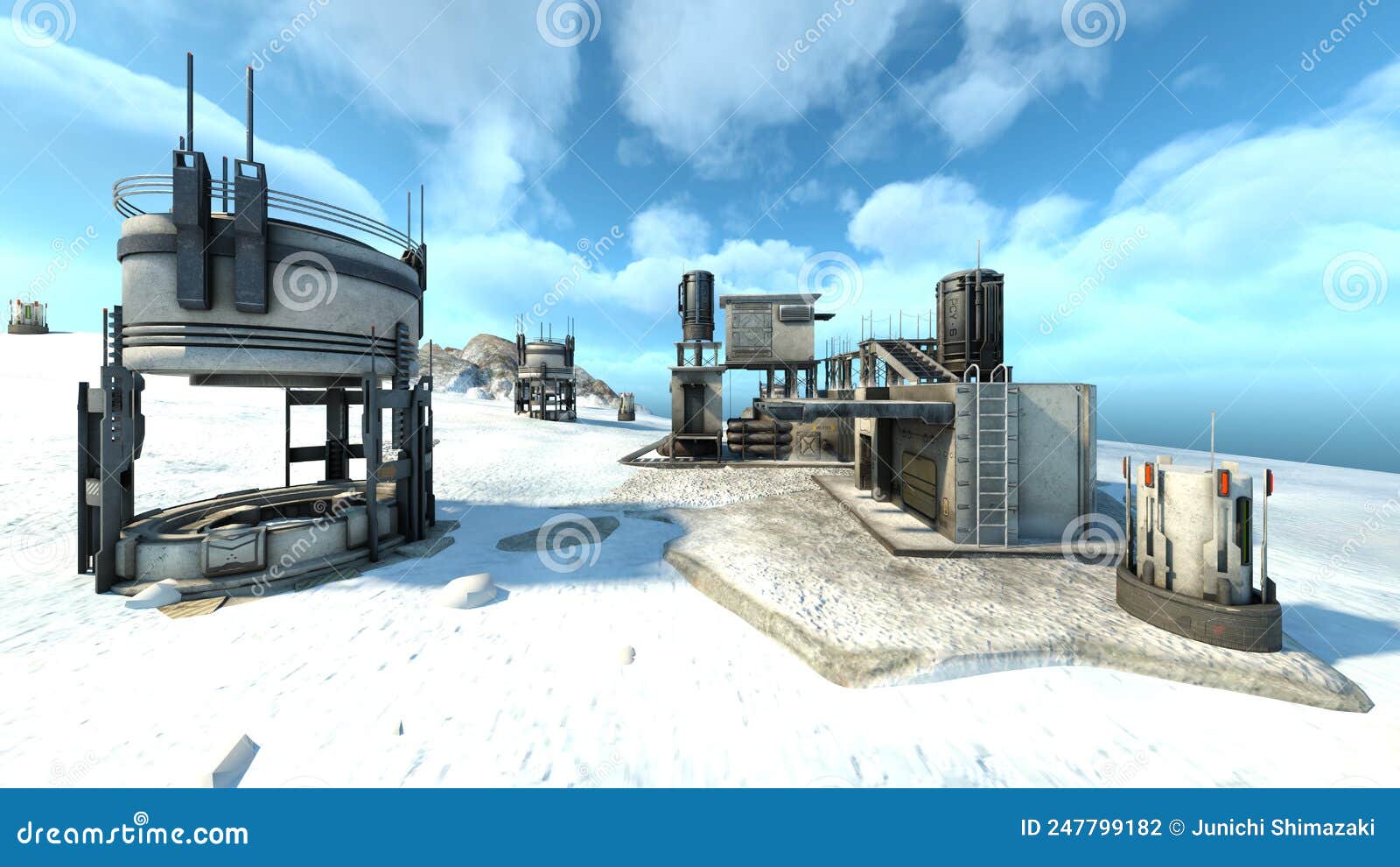 3D Rendering of the Planetary Exploration Base Stock Illustration ...