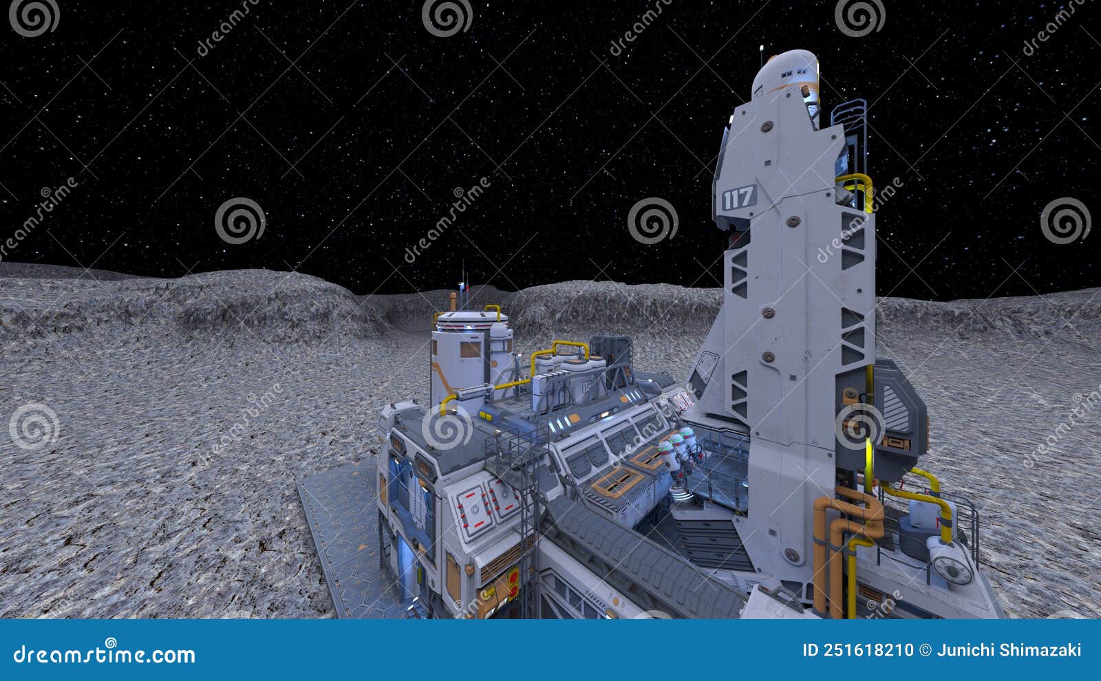 3D Rendering of the Planetary Exploration Base Stock Illustration ...
