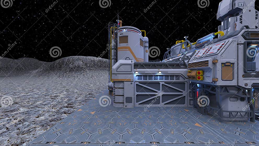 3D Rendering of the Planetary Exploration Base Stock Illustration ...