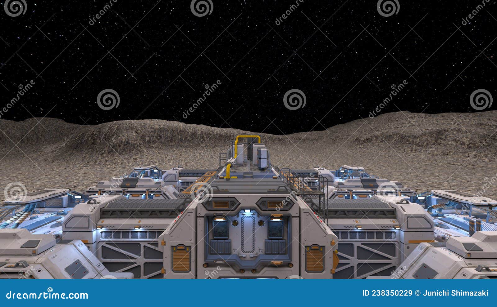 3D Rendering of the Planetary Exploration Base Stock Illustration ...
