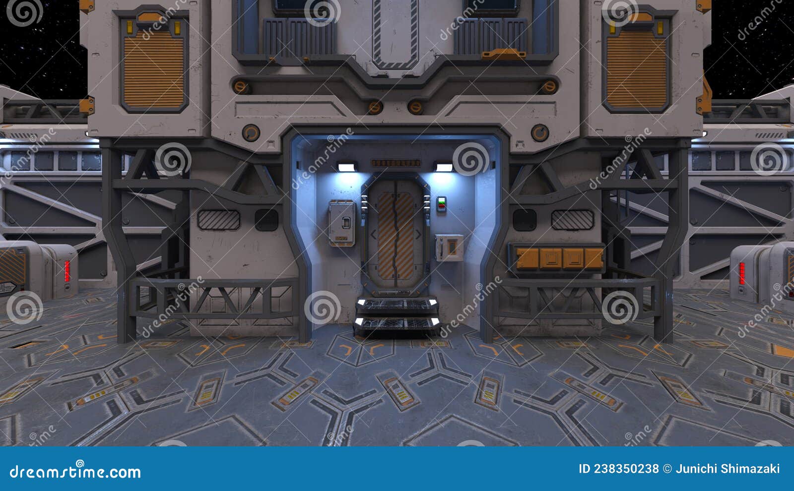 3D Rendering of the Planetary Exploration Base Stock Illustration ...