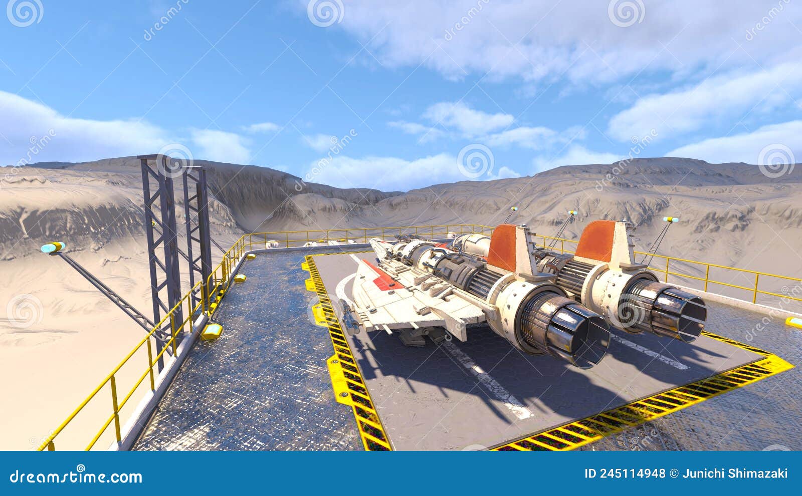 3D Rendering of the Planetary Exploration Base Stock Illustration ...