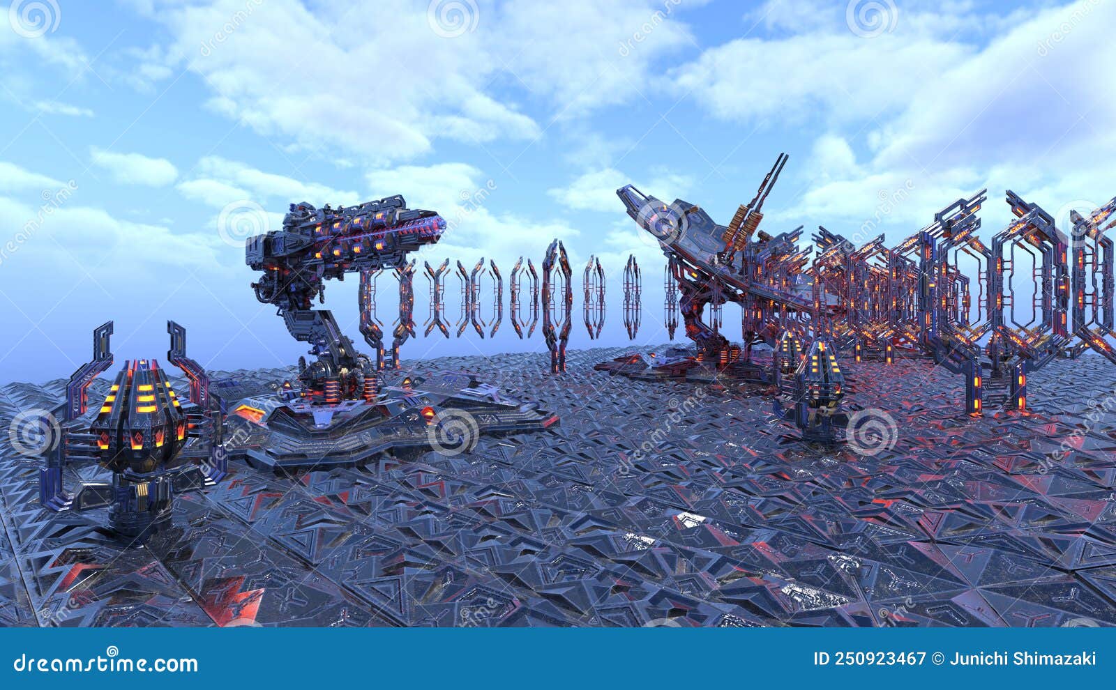 3D Rendering of the Planetary Exploration Base Stock Illustration ...