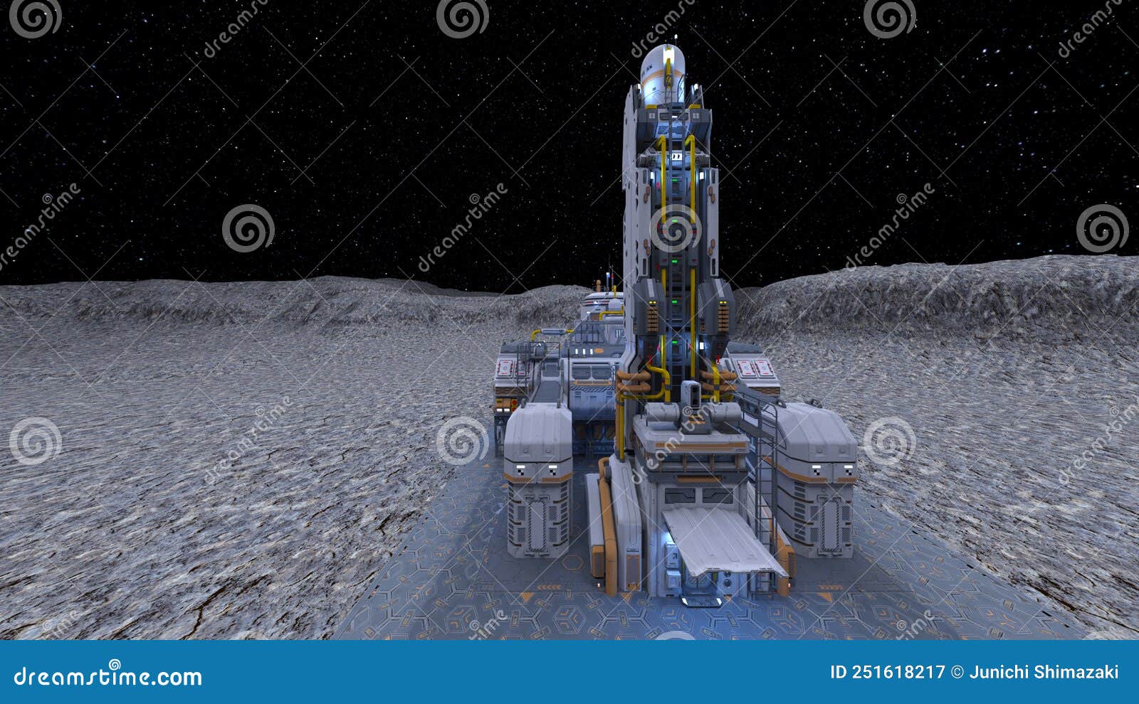 3D Rendering of the Planetary Exploration Base Stock Illustration ...