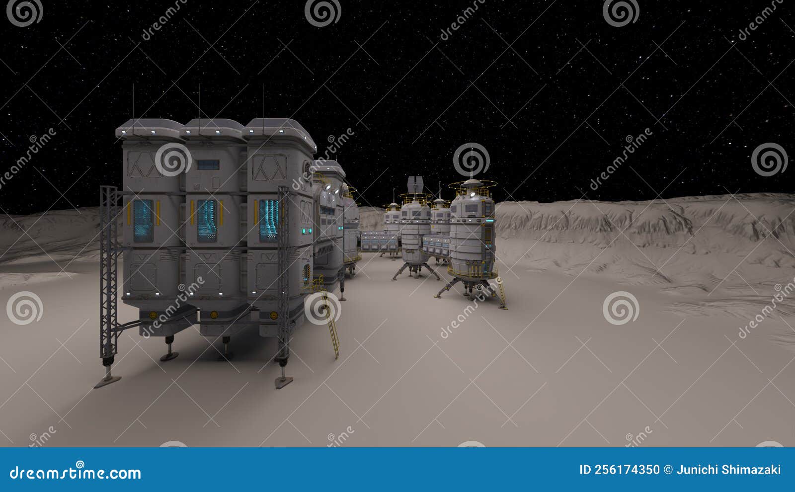3D Rendering of the Planetary Exploration Base Stock Illustration ...