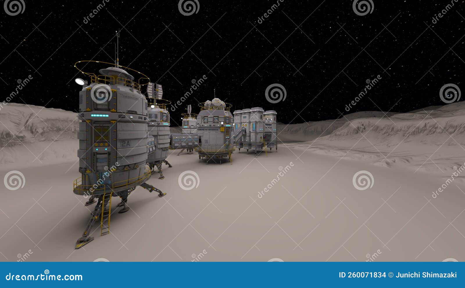 3D Rendering of the Planetary Exploration Base Stock Illustration ...
