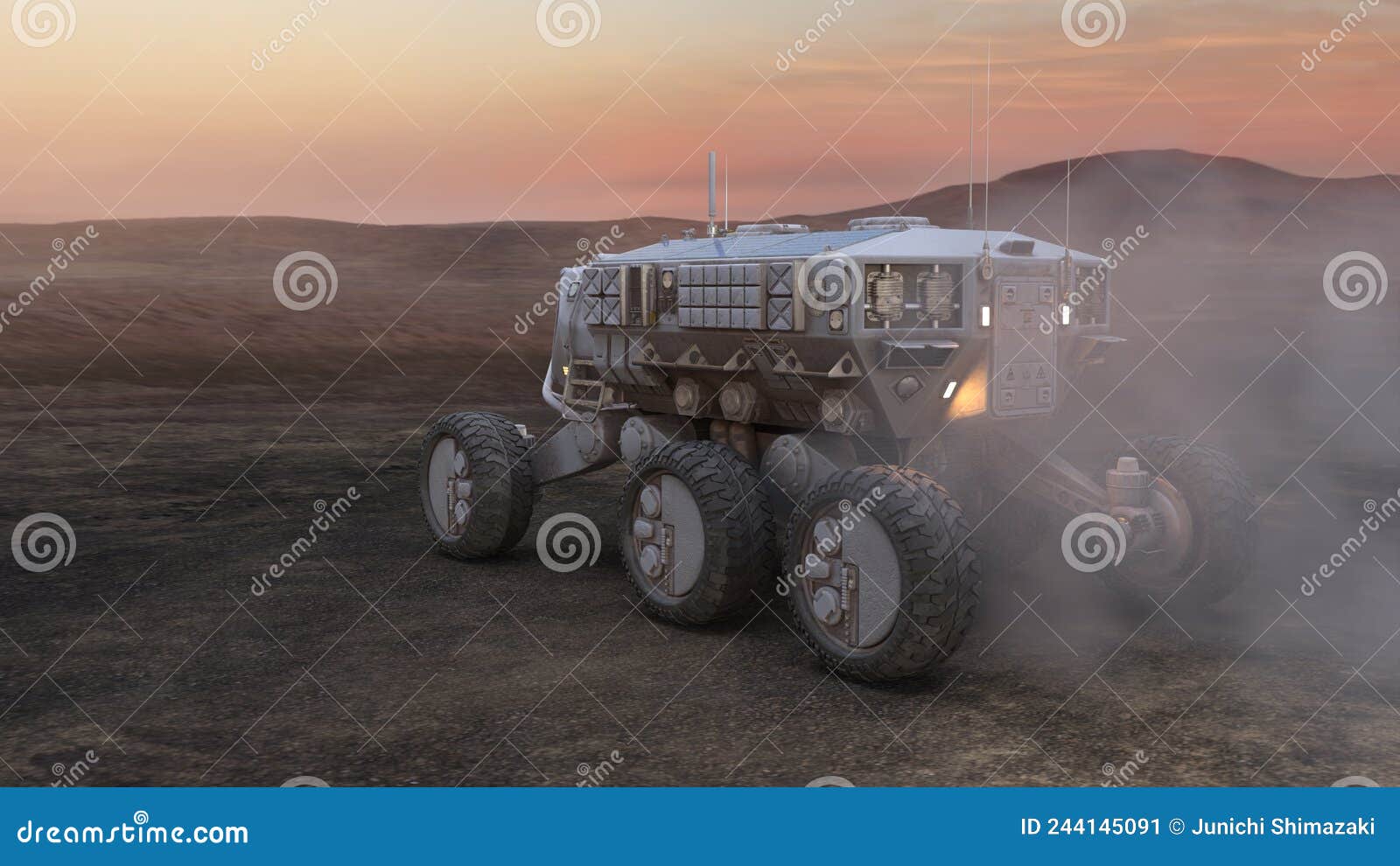 3D Rendering of the Planetary Rover Stock Illustration - Illustration ...