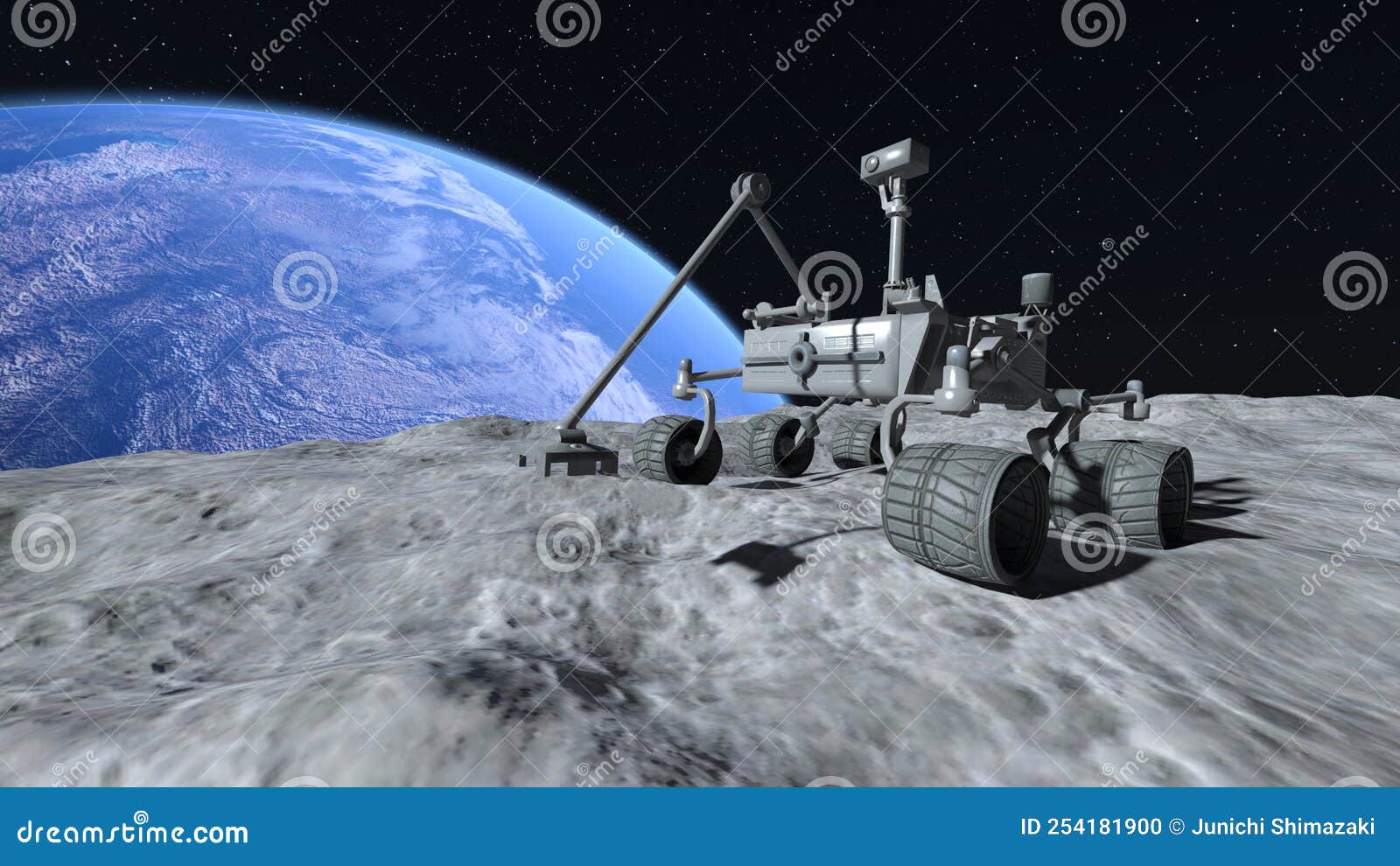 3D Rendering of the Planetary Rover Stock Illustration - Illustration ...