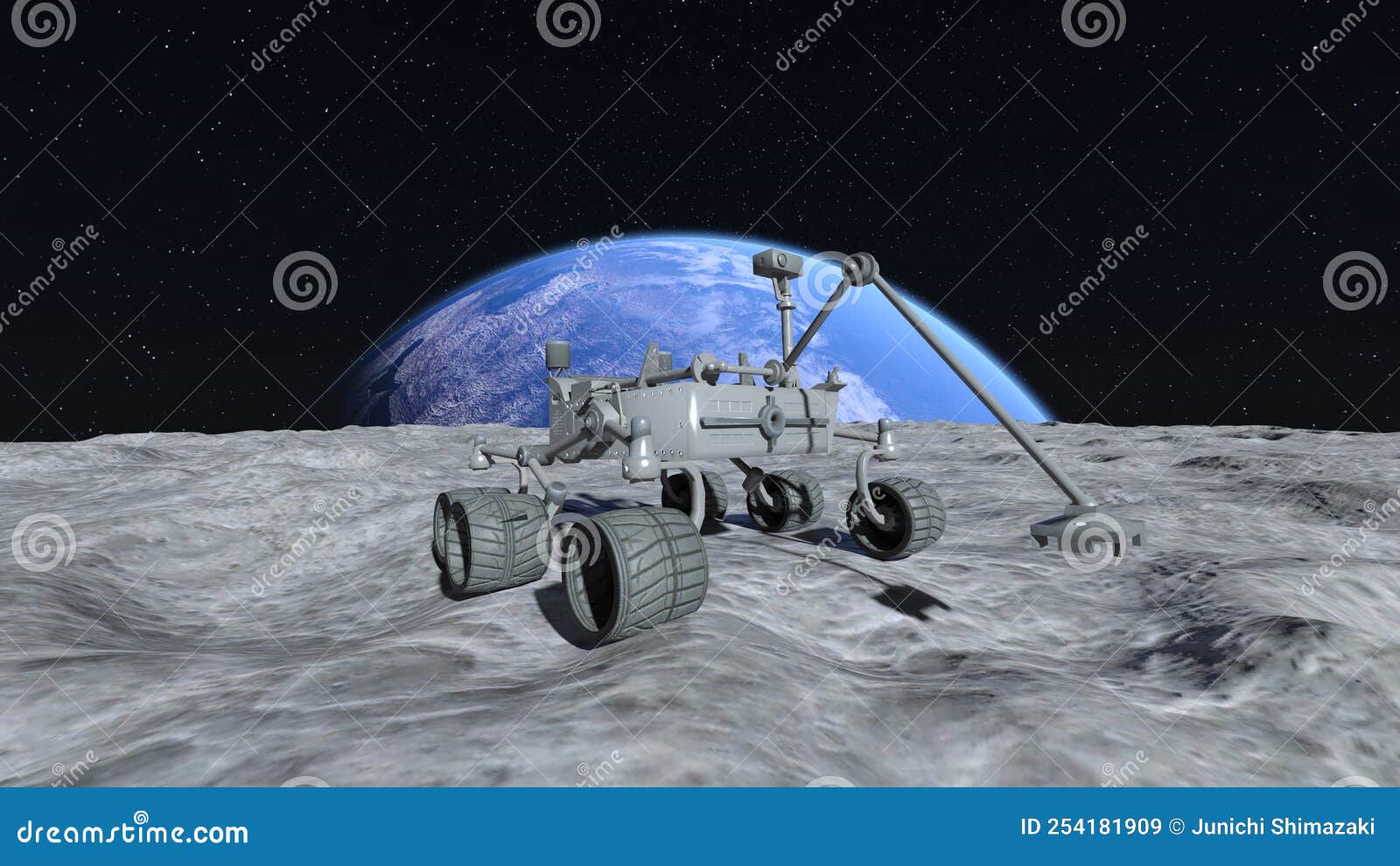 3D Rendering of the Planetary Rover Stock Illustration - Illustration ...