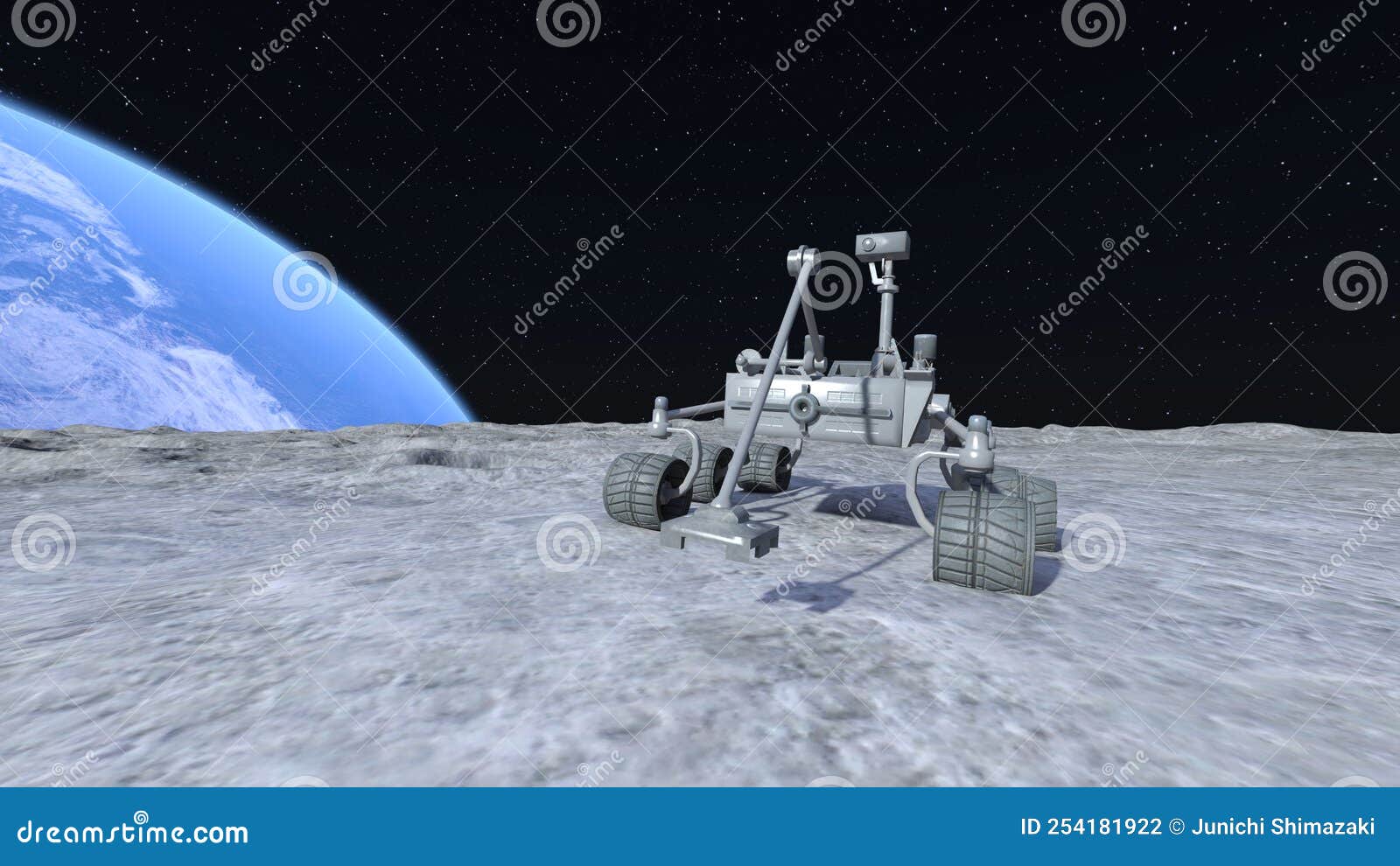 3D Rendering of the Planetary Rover Stock Illustration - Illustration ...