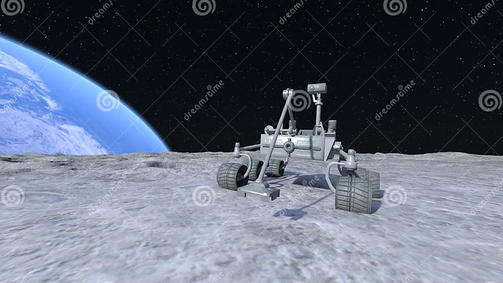 3D Rendering of the Planetary Rover Stock Illustration - Illustration ...