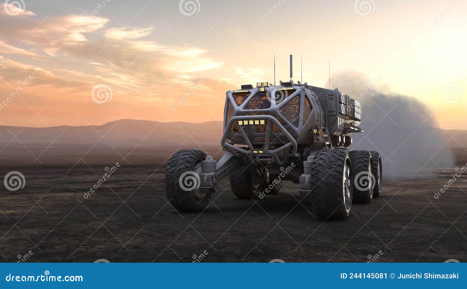 3D Rendering of the Planetary Rover Stock Illustration - Illustration ...