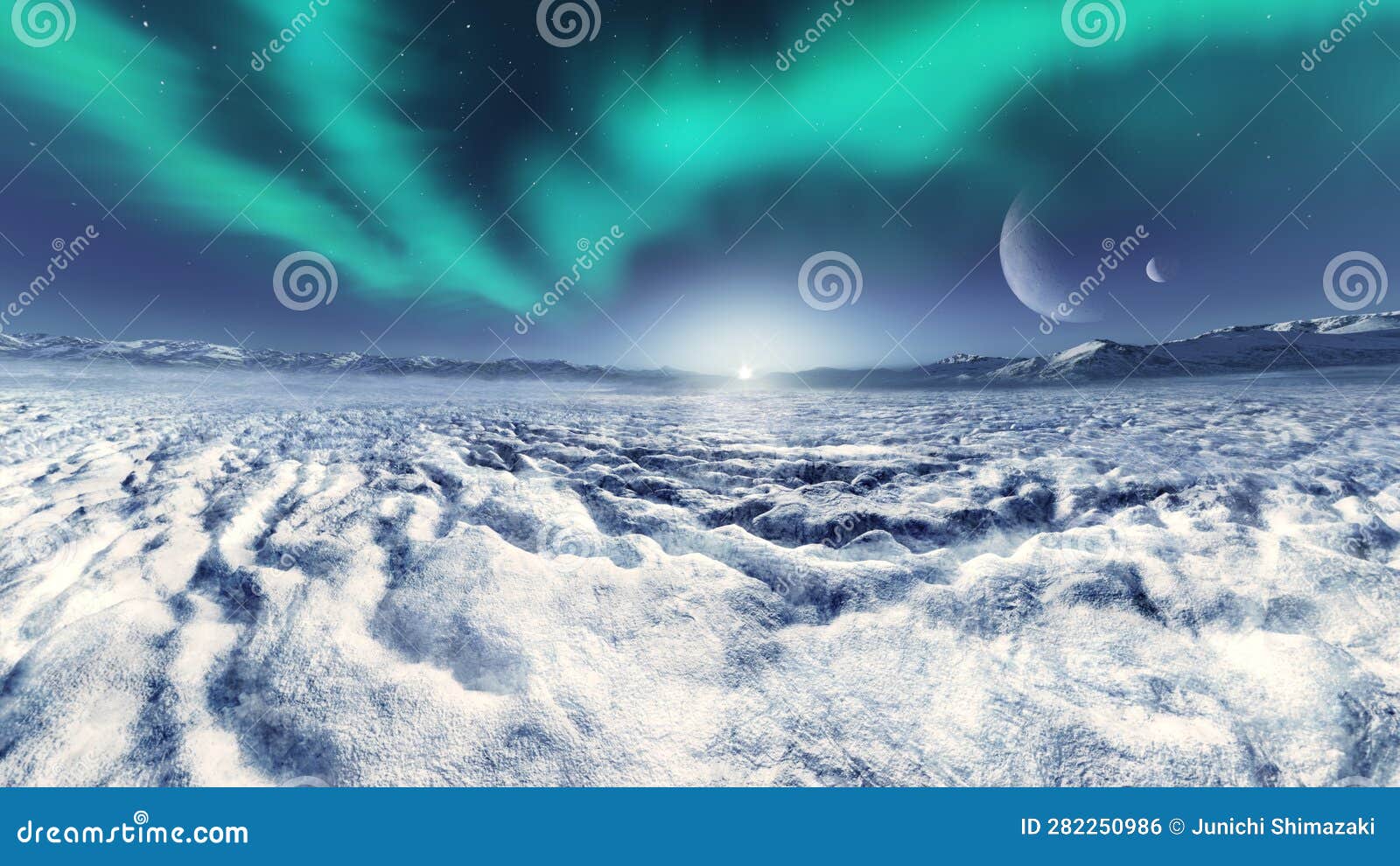 3D Rendering of the Planetary Surface Stock Illustration - Illustration ...
