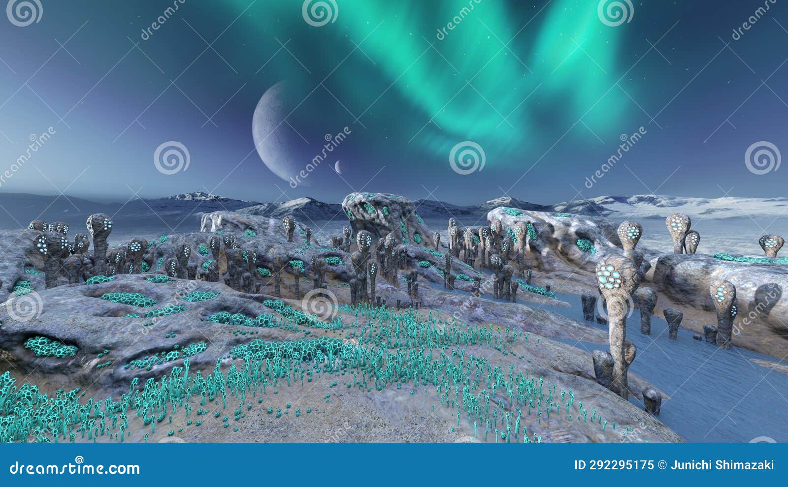 3D Rendering of the Planetary Surface Stock Illustration - Illustration ...