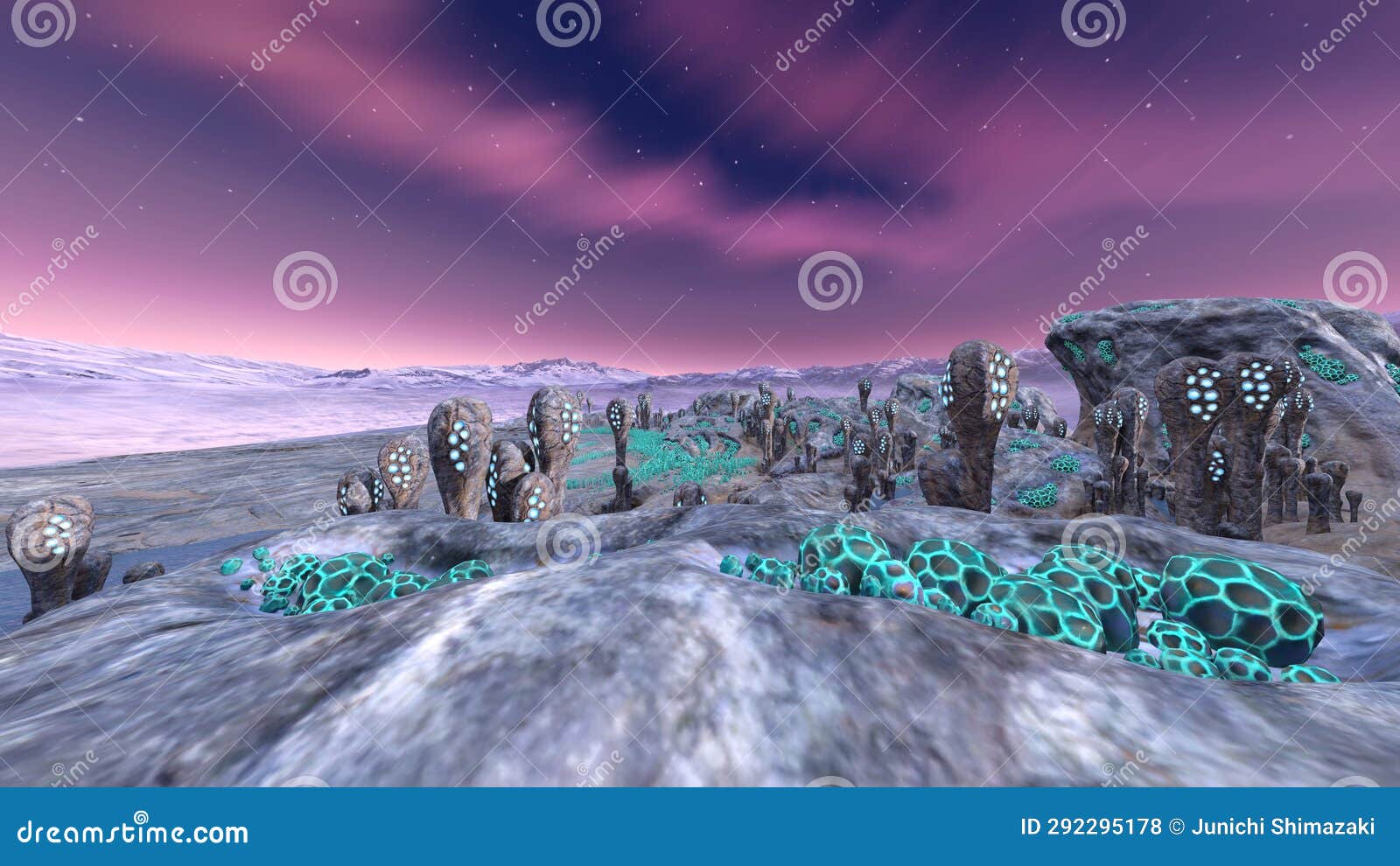 3D Rendering of the Planetary Surface Stock Illustration - Illustration ...