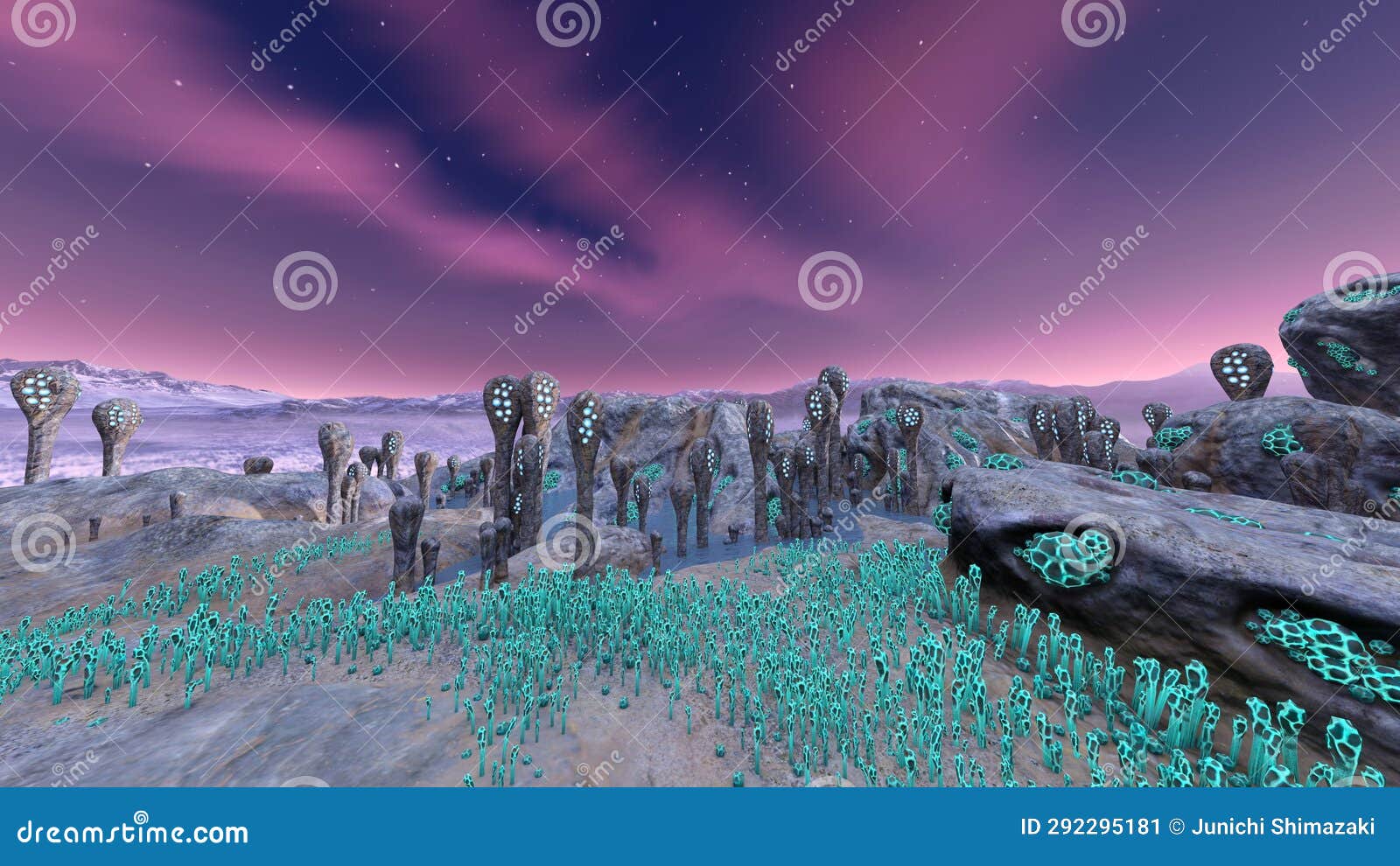3D Rendering of the Planetary Surface Stock Illustration - Illustration ...