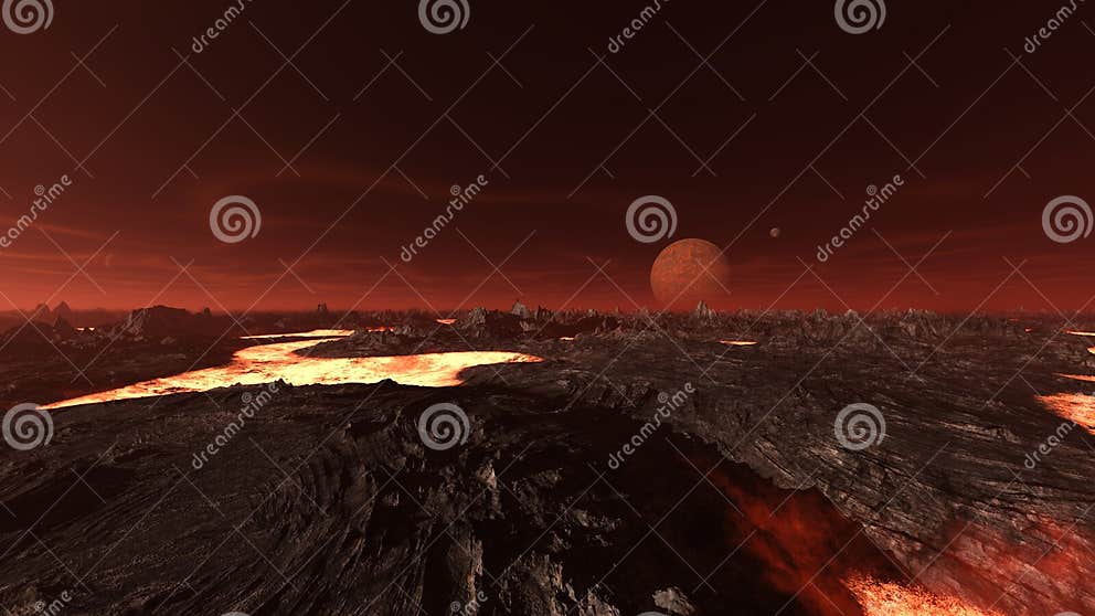 3D Rendering of the Planetary Surface Stock Illustration - Illustration ...