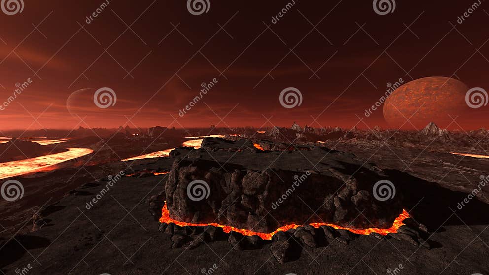 3D Rendering of the Planetary Surface Stock Illustration - Illustration ...