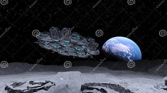 3D Rendering of the Planetary Surface Stock Illustration - Illustration ...